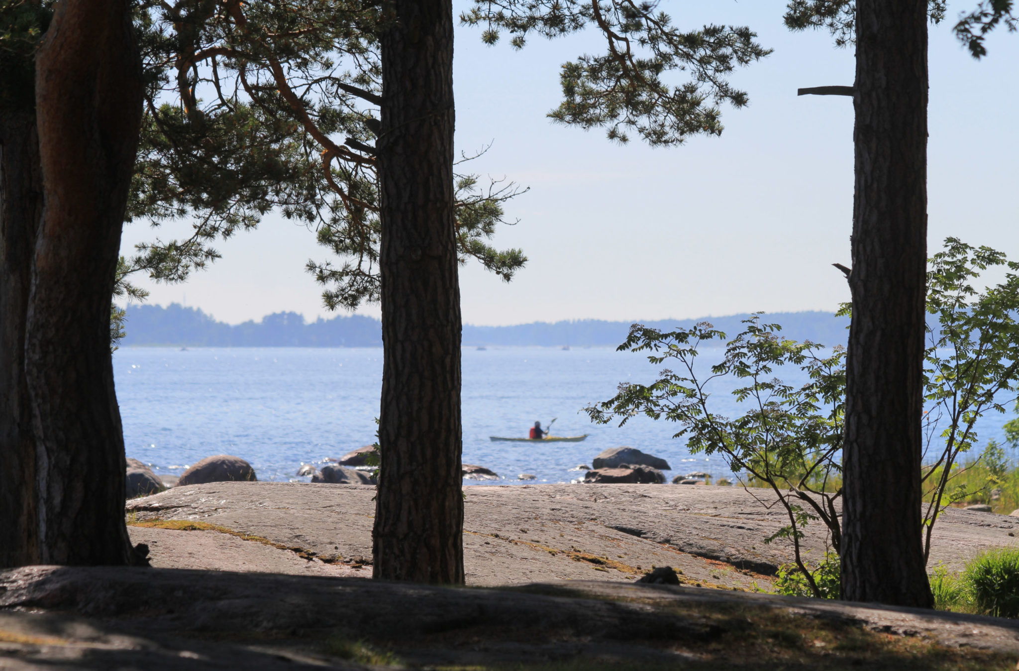Kuva: mies melomassa merellä - Lauttasaari, Helsinki - Visual Finland
